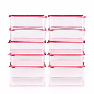 Tauno Easy Lock & Open Food Storage Containers | Plastic Kitchen Organizer with Lids | BPA Free Nesting | Set of 10 Pack 72 Cup Total