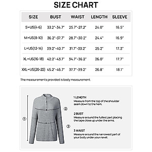 MEROKEETY Women's 2024 Long Sleeve Chunky Knit Sweaters 1/4 Zip Polo V Neck Casual Pullover Tops,Grey,S