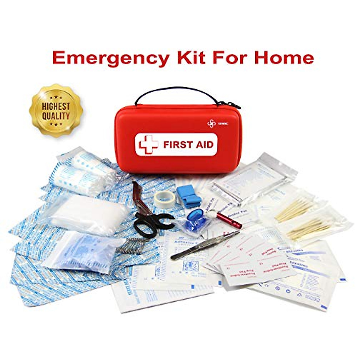 SHBC Small Travel First Aid Kit (152 Pieces) Compact Mini Waterproof Bag with Survival Medical Items for Car, Home, Travel, Hiking, Office, Outdoors, Boat, Camping, Workplace, and School.