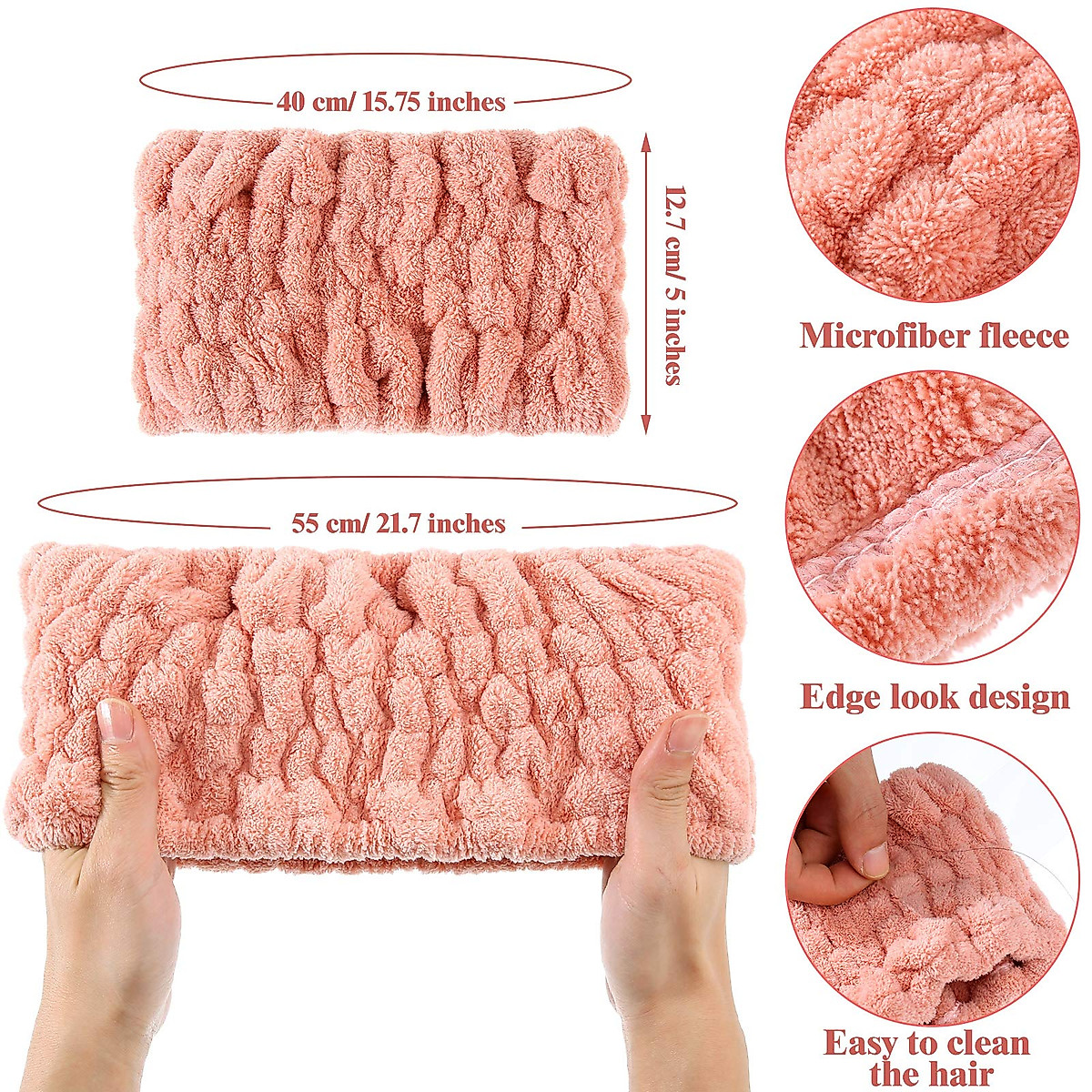 WILLBOND 6 Pieces Extra Wide Band 5 Inch Headband Spa Facial Headband Microfiber Headband Elastic Makeup Headbands Hair Accessories for Thick and Curly Hair, 6 Colors