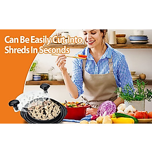 Chicken Shredder, Meat Shredder Tool Twist with Silicone Scraper, Clear Cover,Ergonomic Handle,and Non-Skid Base. Suitable for Pulled Pork,Beef,Chicken,Salad Food,Heat Resistant,BPA Free