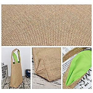 KEFAN 6 Pack Easter Bunny Bags Easter Bunny Baskets Jute Burlap Bunny Ear Tote Bags (Easter Bags 02)