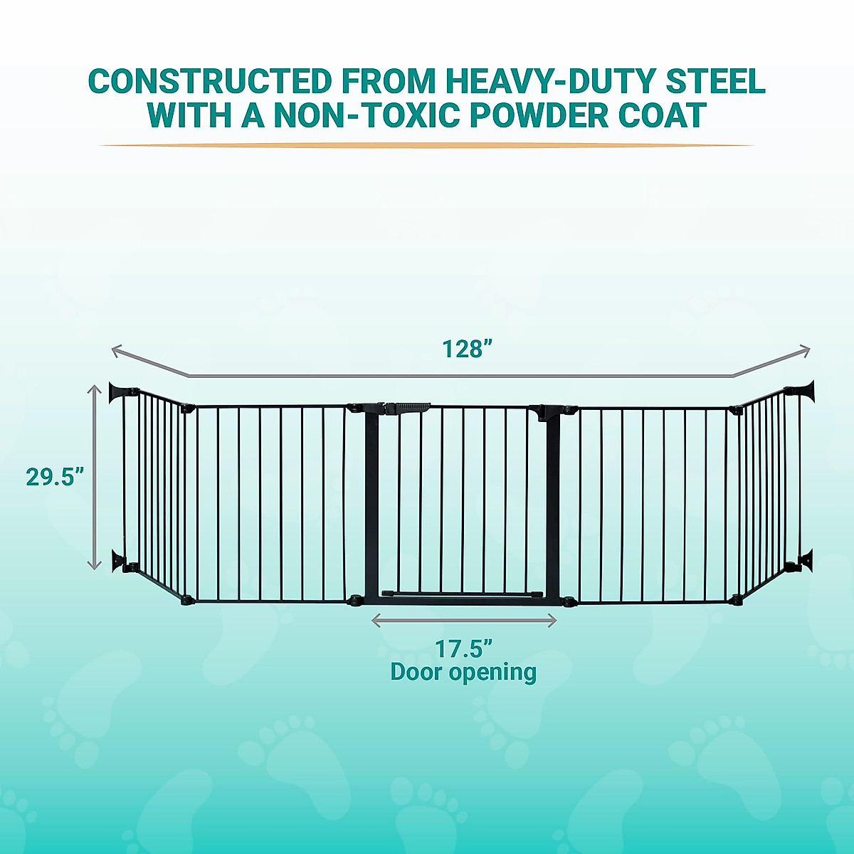 KidCo - Custom Fit Auto Closing HearthGate Baby or Fireplace Gate Enclosure, Fireplace Fence, Fireplace Baby Gate (Black)