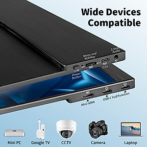 YGG 2K Portable Monitor, 13.3" Portable Laptop Monitor, 100% sRGB IPS FHD Eye Care 2560x 1600 External Monitor, USB C Mini HDMI External Display, Travel Monitor with Smart Case for Laptop MacBook PC