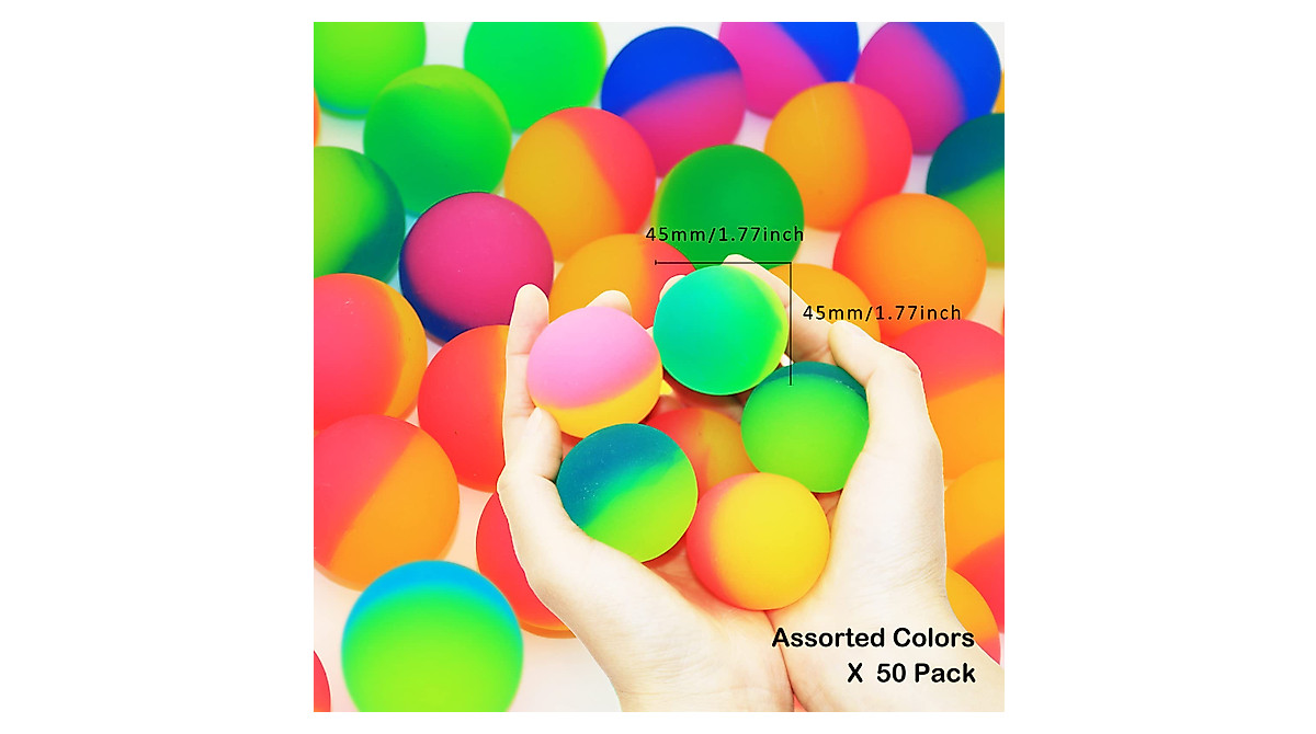 50 Pcs Frosty Bouncy Balls for Kids - High Bounce Fun