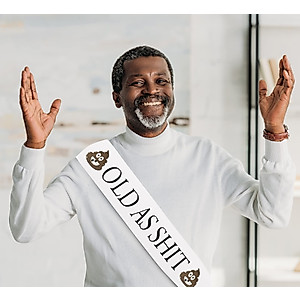 JPACO Old AS SHlT Sash – Birthday & Retirement Sash For Men and Women & Large Safety Pin. Great for Retired Work Party, Events, Party Supplies, Novelty Gifts, Favors, & Decorations