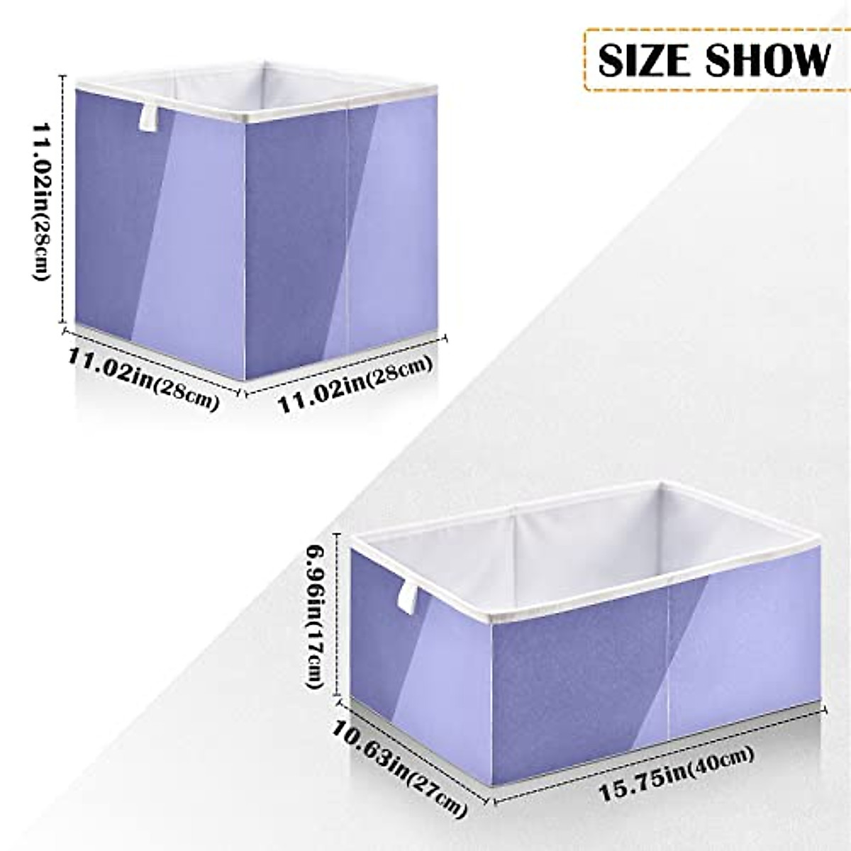 Kigai Periwinkle Blue Trendy Foldable Organizer Storage Bins Cube Baskets for Home Closet Drawers Shelf Toys -11*11*11in