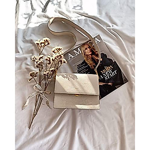 JW PEI Women's Mini Flap Crossbody (Ivory Lizard)