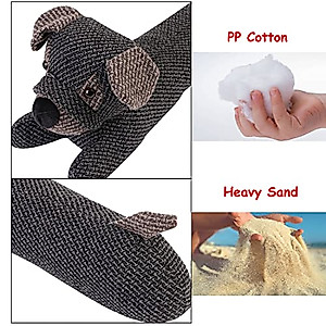 Sanlykate Dog Under Door Draft Stopper for Bottom of Door, 3LB 34-36 Inch Heavy Duty Decorative Animal Fabric Door Draft Blocker, Save Energy Soundproof Seal Guard, Black & Grey