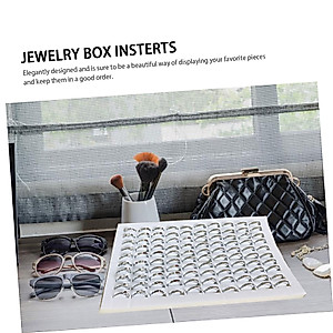 USHOBE 4pcs Box Jewelry Box Pad Ring Display Pad Jewelry Insert Pad Jewelry Dish Jewelry Tray Insert Foam Ring Holder Showcase Dsiplay Insert Ring Tray White Jewelry Rack Earrings Sponge