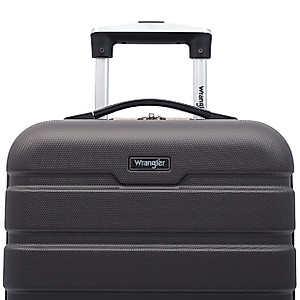 Wrangler Hardside Carry-On Spinner Luggage, Charcoal Grey, 20-Inch