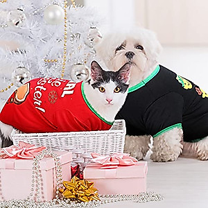 4 Pieces Christmas Dog Shirt Christmas Pet Shirt Soft Breathable Puppy Shirts Printed Pet T-Shirt Pet Clothing Christmas Cosplay Xmas Pet Apparel for Small Dogs and Cats (XS)