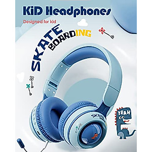 Xmenha Kids Wireless Headphones with Microphone for School - Boy Girls Noise Cancelling Ear Protection Bluetooth Headphones Foldable Children Volume Limiting for iPad Kindle Airplane Travel Tablet
