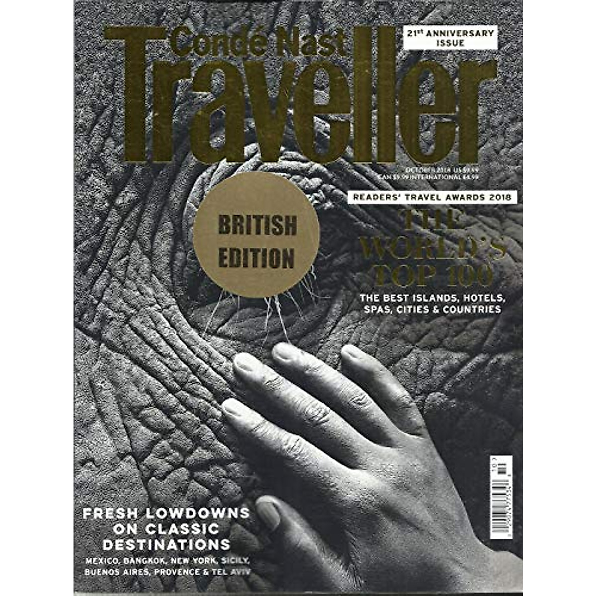 CONDE NAST TRAVELLER, BRITISH EDITION, OCTOBER, 2018 21st ANNIVERSARY ISSUE