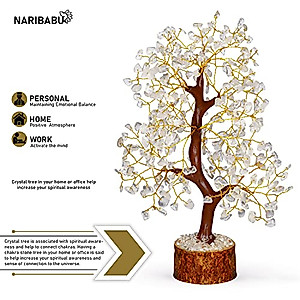 Clear Quartz Tree - Feng Shui Crystals and Stones - Gemstone Bonsai Tree - Good Luck Gems - Crystal Tree of Life - Spiritual Room Decor - Meditation Gifts - Spiritual Things