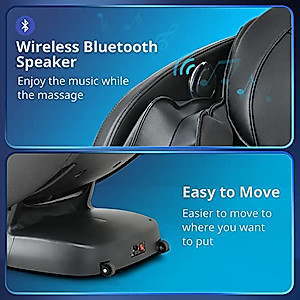 MYNTA Massage Chair, 3D SL-Track Full Body Massage Chair Recliner with Body Scan, Heat, Zero Gravity, Thai Stretch, Bluetooth Speaker, Airbags and Foot Rollers, Black