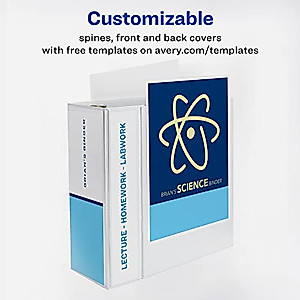 Avery® Heavy-Duty View 3 Ring Binder, 5" One Touch EZD® Rings, White, Pack Of 2 Binders