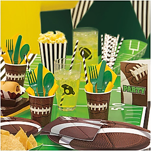 Football Party Game Ball Oval Paper Dinner Plates, Beverage Napkins, and Beverage Cups (Serves 16)