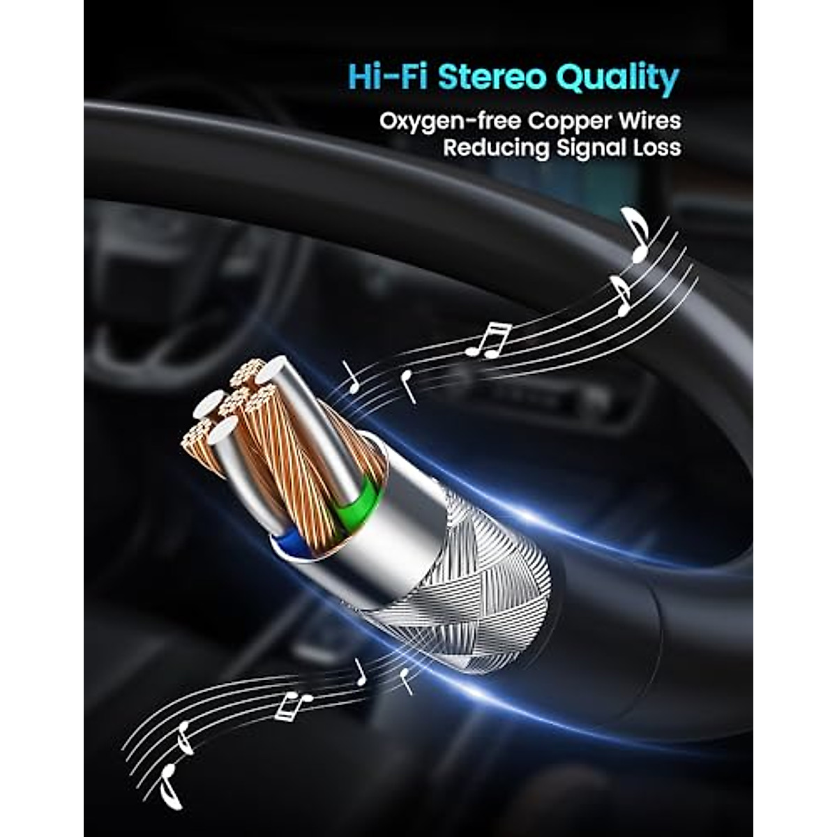 ANDTOBO USB to Aux Audio Adapter, 3.5mm Male to USB Female for Playing Music with USB Drive in Your Car