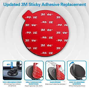Sticky Adhesive for Dash Cam Suction Cup Mount, VOLPORT 90mm 3M Circle Heat Resistant Double Sided Extra Strong Mounting Tape Pad Replacement for Car Boat Dashboard Windshield Camera GPS Sucker Holder