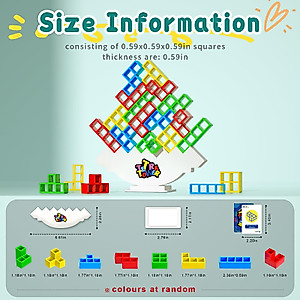 Btolin 48pcs Tetra Tower Balance Stacking Attack Block Game, Tetris Swing Terra Tower, Family Board Games for Kids & Adults, Team Building Parties Travel Toy