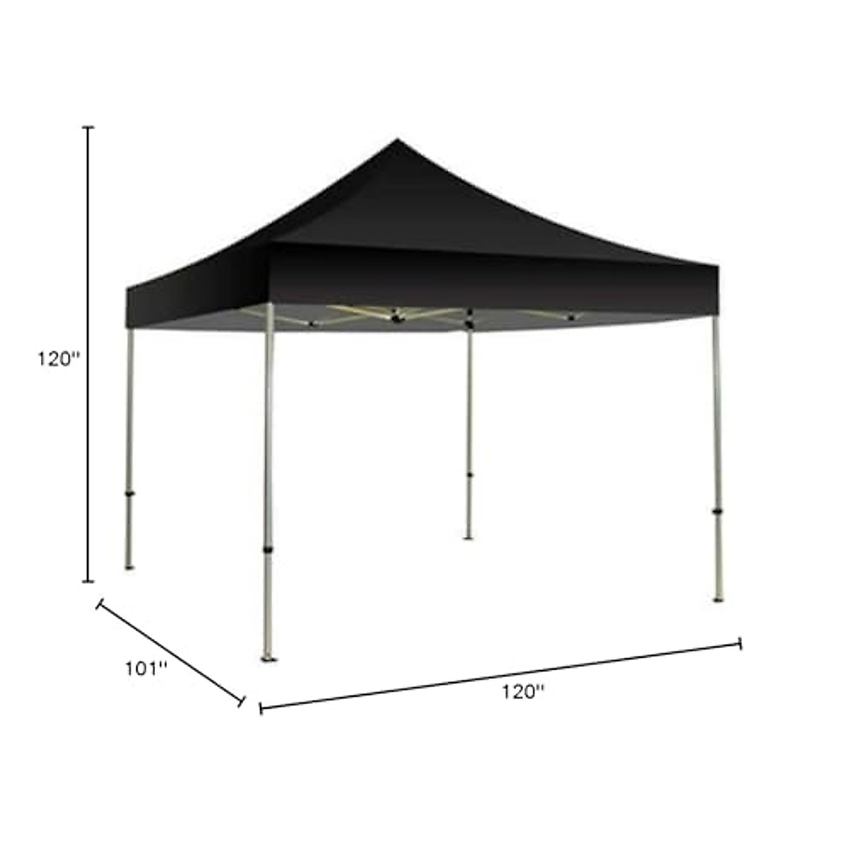 BannerBuzz Blank Canopy Tent, Only Topper, 420 Denier Oxford Polyester Fabric, 325 GSM, Velcro Topper Attachment (10' x 10', Black)
