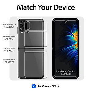DOME GLASS Whitestone Premium Film Screen Protector for Samsung Galaxy Z Flip 4 2022, HD Clear TPU Film with Hinge Cover Film