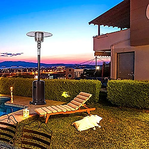 Outdoor Patio Heater,Portable Heater,88 Inches Tall Premium Standing Patio/Garden Heater,With Auto Shut Off And Simple Ignition System,Wheels And Base Reservoir-Bronze Finish