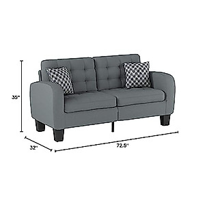 Homelegance Sinclair 72" Fabric Sofa, Gray