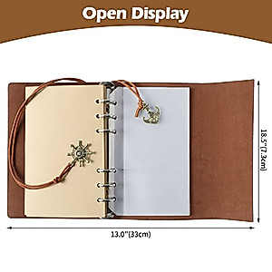 Vintage PU Leather Refillable Notebook for Diary, Embossed Travel Journal Diary with Blank Pages,card holder and Retro Pendants-Legend of Zelda(Blue)