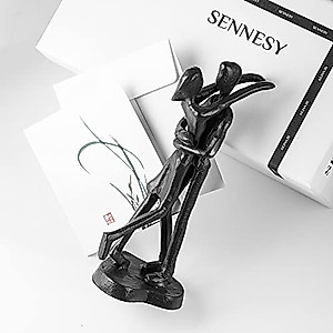 SENNESY Handcrafted Iron Sculpture - Romantic Gift for Weddings and Anniversaries - for Him and Her - Blank Greeting Card Included