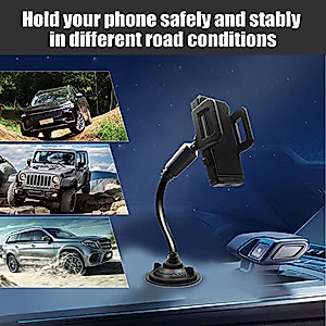 QUICTO Car Cup Holder Phone Mount,Universal Extendable Cup Base Phone Holder for Car Truck ,Compatible with iPhone 13 12 11 Pro Max & All Cell Phones,Super Stable, Easily Install