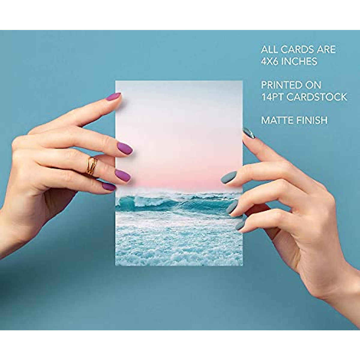 Artivo Blue Wall Collage Kit Aesthetic Pictures, 50 Set 4x6 inch, Pink VSCO Bedroom Decor for Teen Girls, Summer Beach Wall Art Print, Dorm Photo Collection, Small Posters for Room