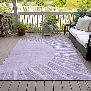 Addison Rugs Chantille ACN668 Lavender 5' x 7'6" Indoor Outdoor Area Rug, Easy Clean, Machine Washable, Non Shedding, Bedroom, Entry, Living Room, Dining Room, Kitchen, Patio Rug