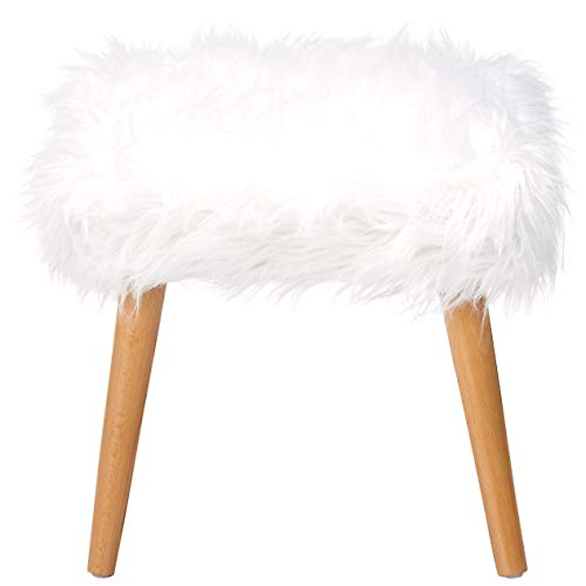 Christopher Knight Home Huxley Faux Fur Ottoman, White