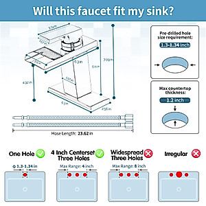 Y-Garhe LED Bathroom Sink Faucet - Chrome Single Hole or 4 Inch Centerset Waterfall Faucet with Stainless Steel Spout and Temperature-Sensitive LED Lights, Includes Deck Plate