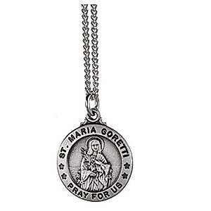 St Maria Goretti Prayer Card With Medal Christian Pendant Charm Patron Saint Catholic