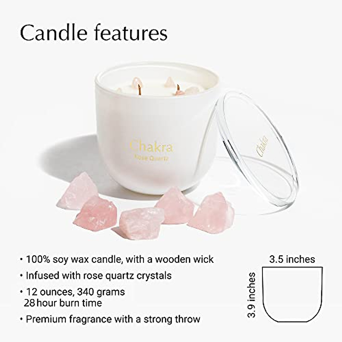 Hidden Label Healing Crystal Candle,2 Wood Wicks Scented Crackling Candles, Meditation Healing Candles with Crystals Inside