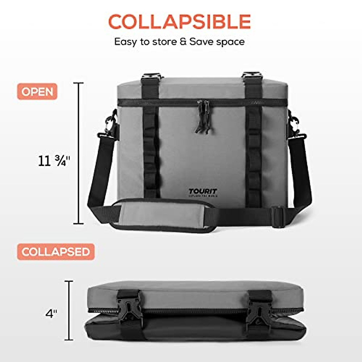 TOURIT Cooler Bag 46-Can Large Collapsible Cooler Bag 32L Insulated Leakproof Coolers for Picnic, Beach, Work, Trip