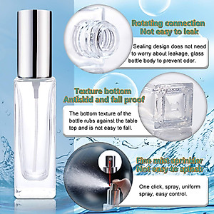 Skogfe Refillable Perfume Atomizer Bottle-Glass Empty Spray Bottle,Atomizer Perfume Bottle Refillable Travel 4 Pack, Packed with Funnels Pipettes Dispensers