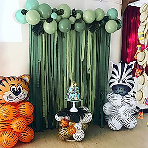 PartyWoo Crepe Paper Streamers 4 Rolls 328ft, Pack of Sage Green Crepe Paper for Party Decorations, Wedding Decorations, Birthday Decorations, Baby Shower Decorations (1.8 Inch x 82 Ft/Roll)