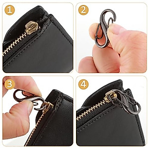 Ouligay 12 Pieces Zipper Locks Anti Theft, Zipper Locks for Backpacks, Tiny Small Mini S Carabiner Clip, Zipper Pulls Replacement for Camping Fishing Travelling Outdoor Sports