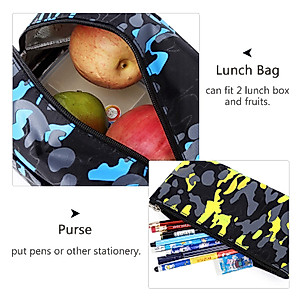 goldwheat School Backpack for Boys Cool Camouflage Bookbags with Lunch Box Pencil Case 3pcs for Middle School