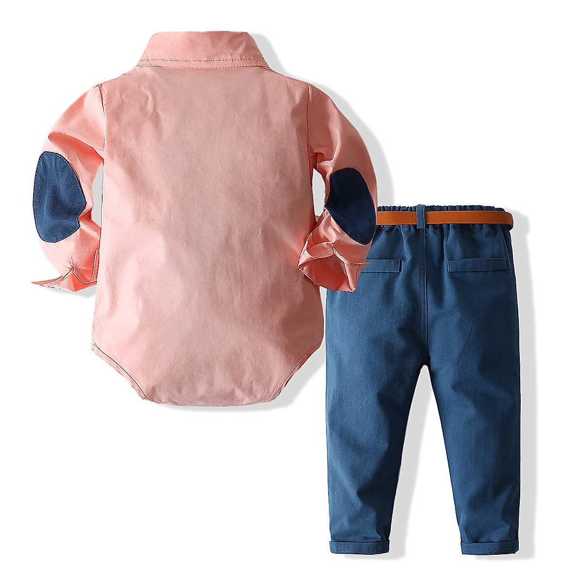 Kimocat Baby Boys Clothes Sets Long Sleeve and Pants Gentleman Outfit Suits (Pink, 3-6 Months)