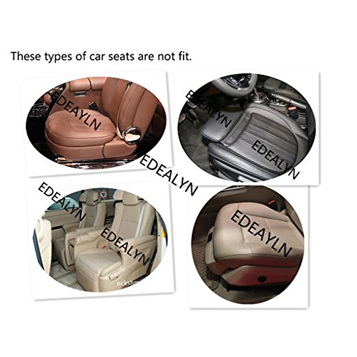 EDEALYN Ultra-Luxury PU Leather Car Seat Protection Car Seat Cover for Most Four-Door Sedan & SUV,Single Seat Without Backrest 1PCS (W 20.5''× L21''×Thick 0.2'') (3D - Black)