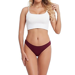 ANZERMIX Women's Breathable Cotton Thong Panties Pack of 6 (6-pack Dark Vintage, Medium)