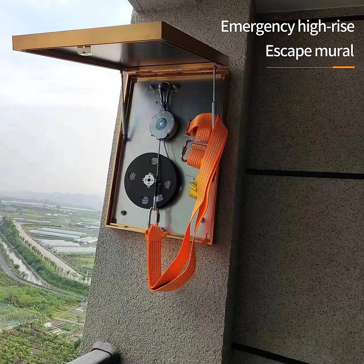 High Rise Escape Descent Device, Framed Safety Descent Rope System, Home Equipment, Beautiful and Elegant, Home Fire Safety Rope Equipped with Fire Prevention Device，Fire Equipment (82FT（25M）)