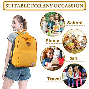 VASCHY School Backpack, Ultra Lightweight Backpack for Women Bookbag for Kids Teen Boys Girls Yellow