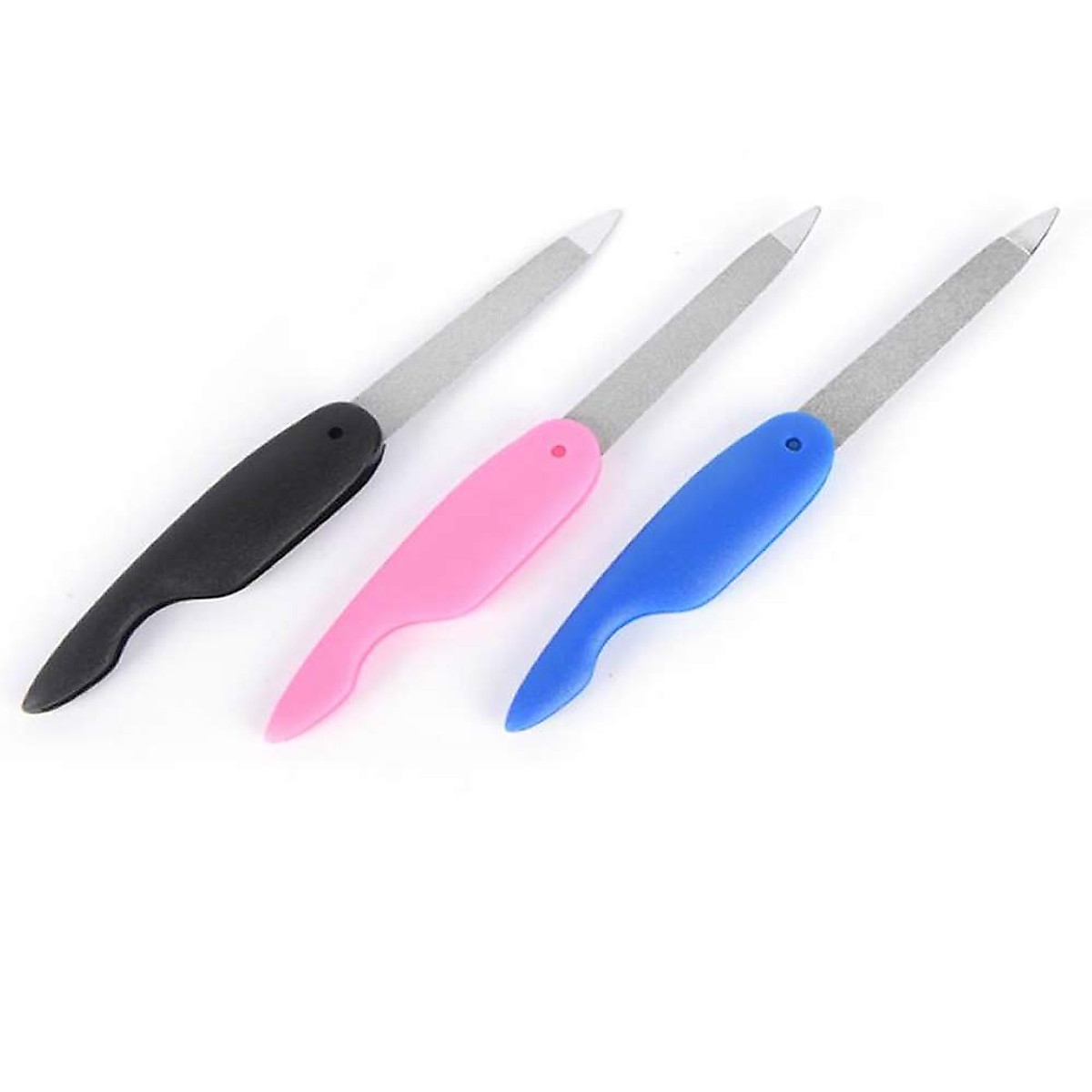 RAYNAG 10 Pack Folding Pocket Size Nail File Stainless Steel Manicure Nail Care,Random Color