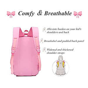 3Pcs Pretty Girls Elementary Bookbag Satchels for Primary Girls School Bag Backpack Set with Lunch Kits